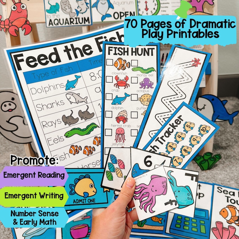 Aquarium Dramatic Play Printables: Ocean and Fish Role Play Activities ...