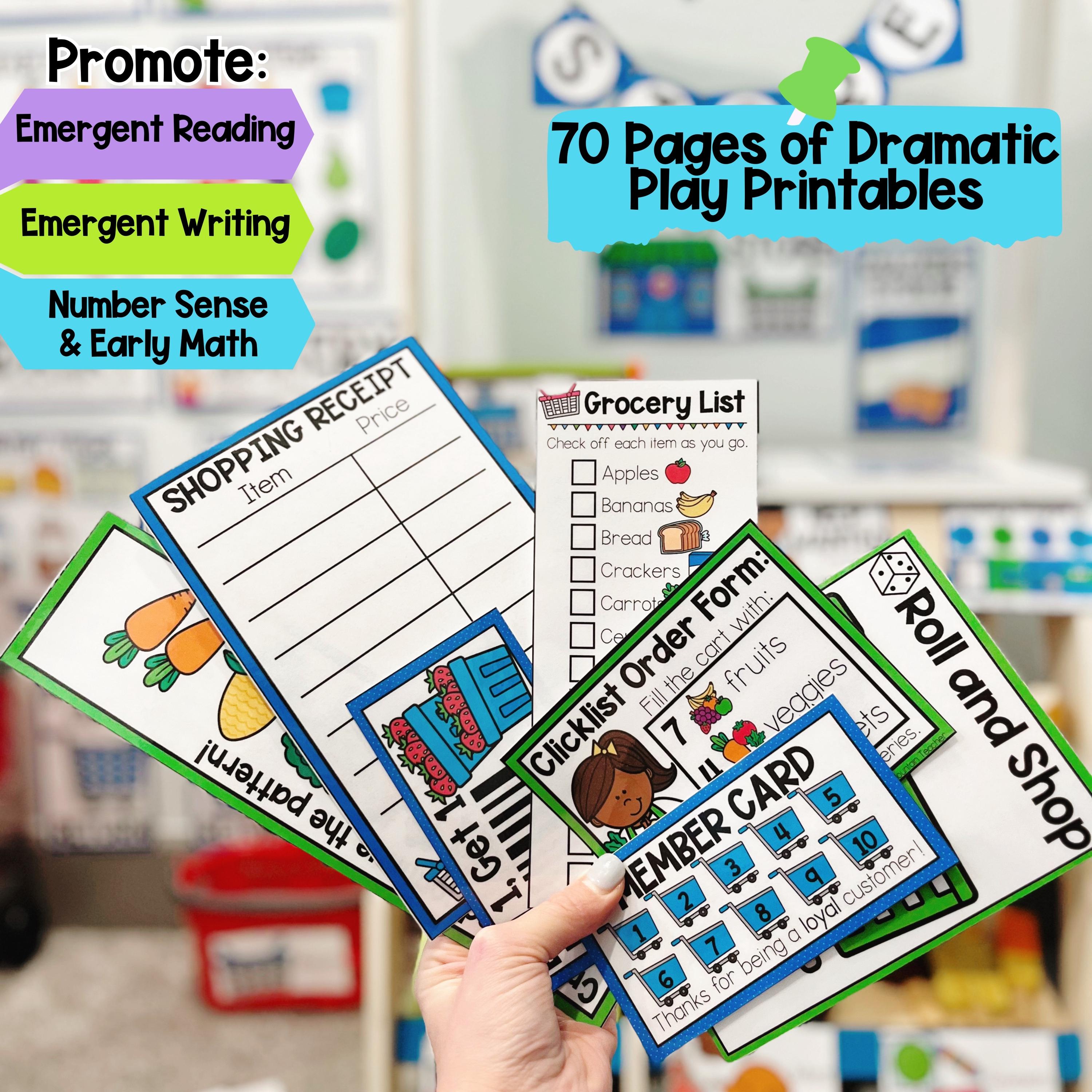 Grocery Store Dramatic Play Printables: Supermarket Pretend Play (PDF ...