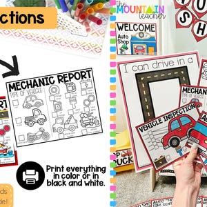 Auto Shop Dramatic Play Printables: Preschool Activities (digital ...