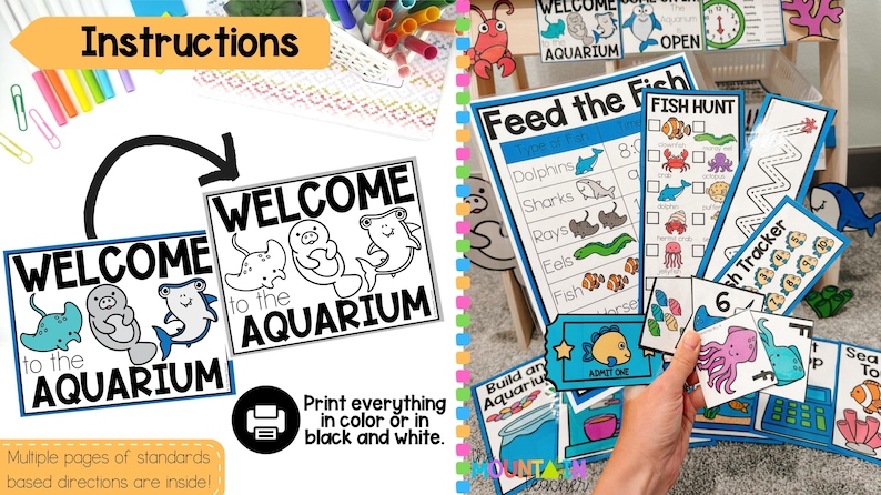 Aquarium Dramatic Play Printables: Ocean and Fish Role Play Activities ...