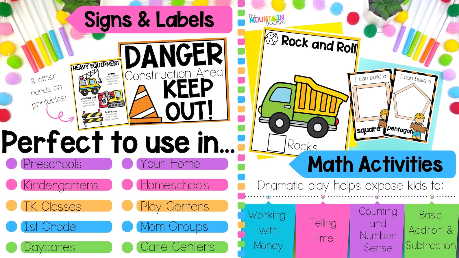 Construction Zone Dramatic Play Printables: Preschool Activities (PDF ...