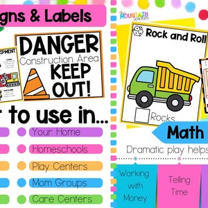 Construction Worker Zone Dramatic Play Bundle - Printables, Preschool ...