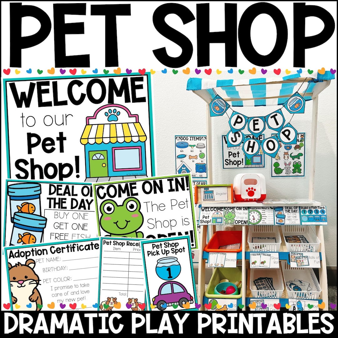 Pet Shop Dramatic Play Bundle - Pet Store Adoption Printables ...