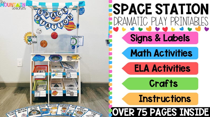 Space Station Dramatic Play Printables: Preschool & Toddler Activities ...