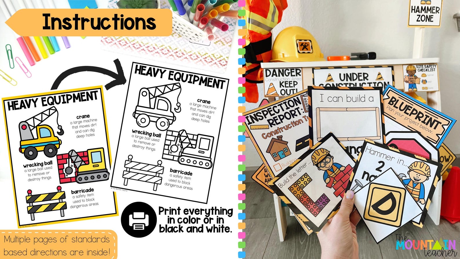 Construction Zone Dramatic Play Printables: Preschool Activities (PDF ...