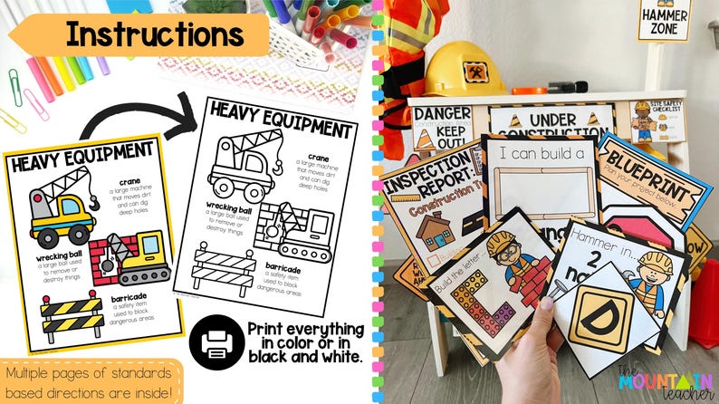Construction Zone Dramatic Play Printables: Preschool Activities (PDF ...