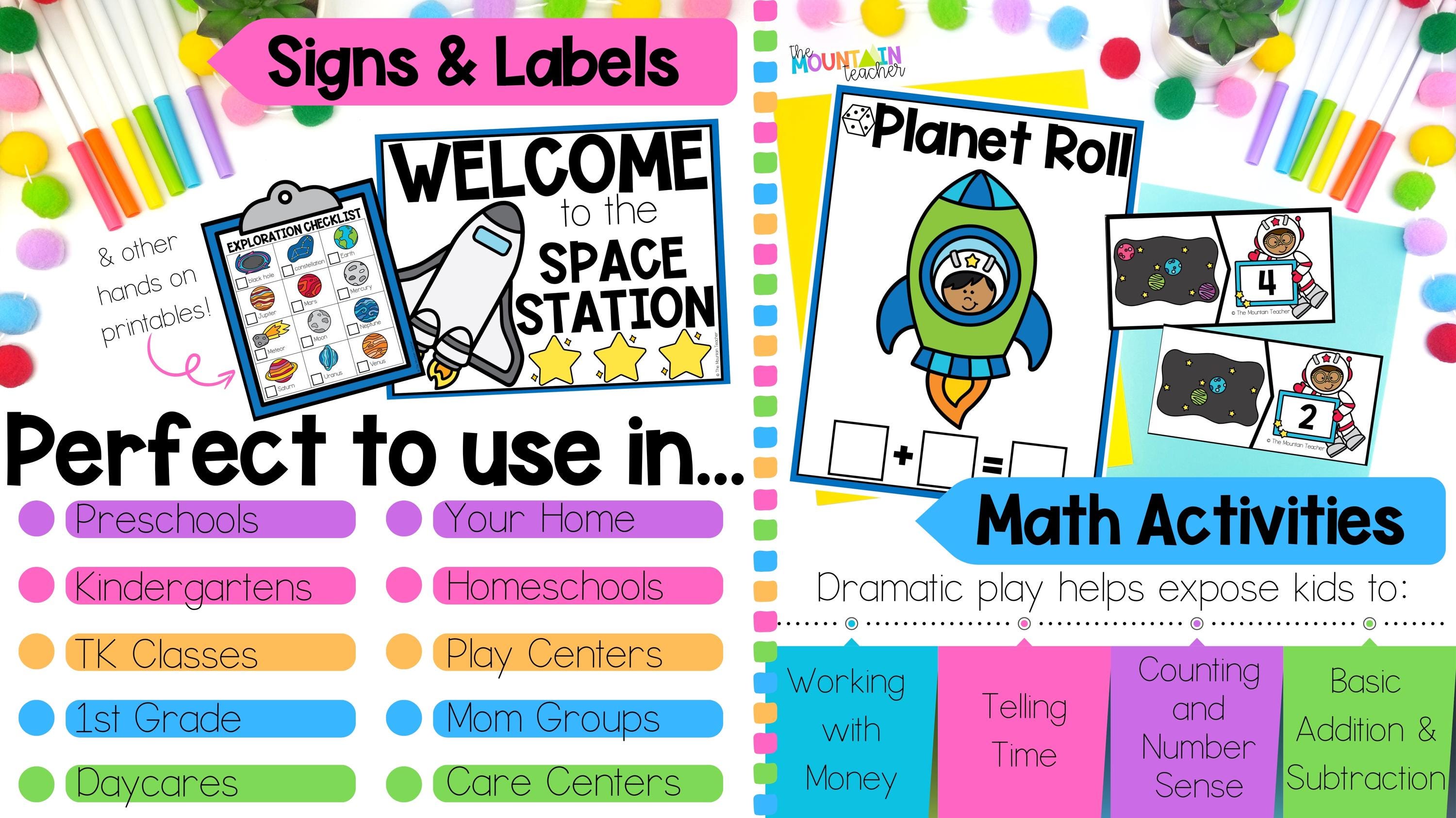 Space Station Dramatic Play Printables: Preschool & Toddler Activities ...