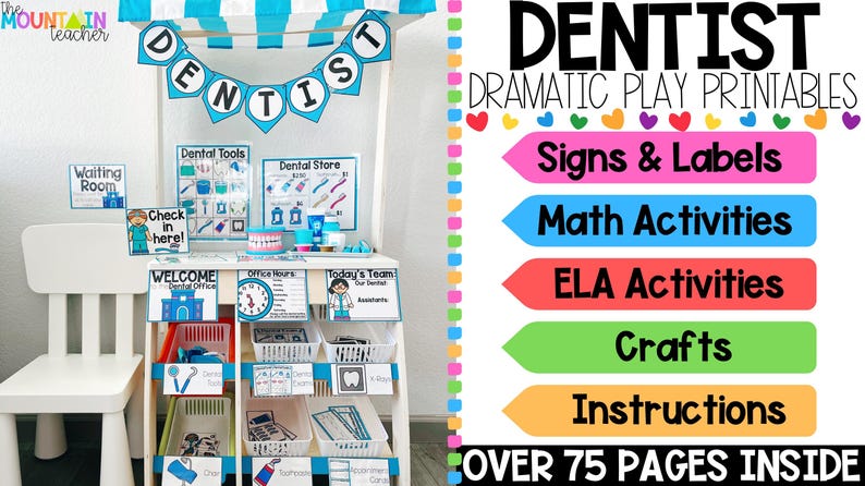 Dentist Office Dramatic Play Printables Center, Dental Health Posters ...