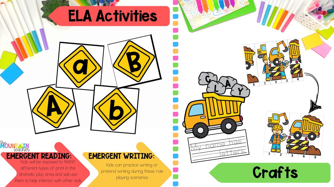 Construction Zone Dramatic Play Printables: Preschool Activities (PDF ...