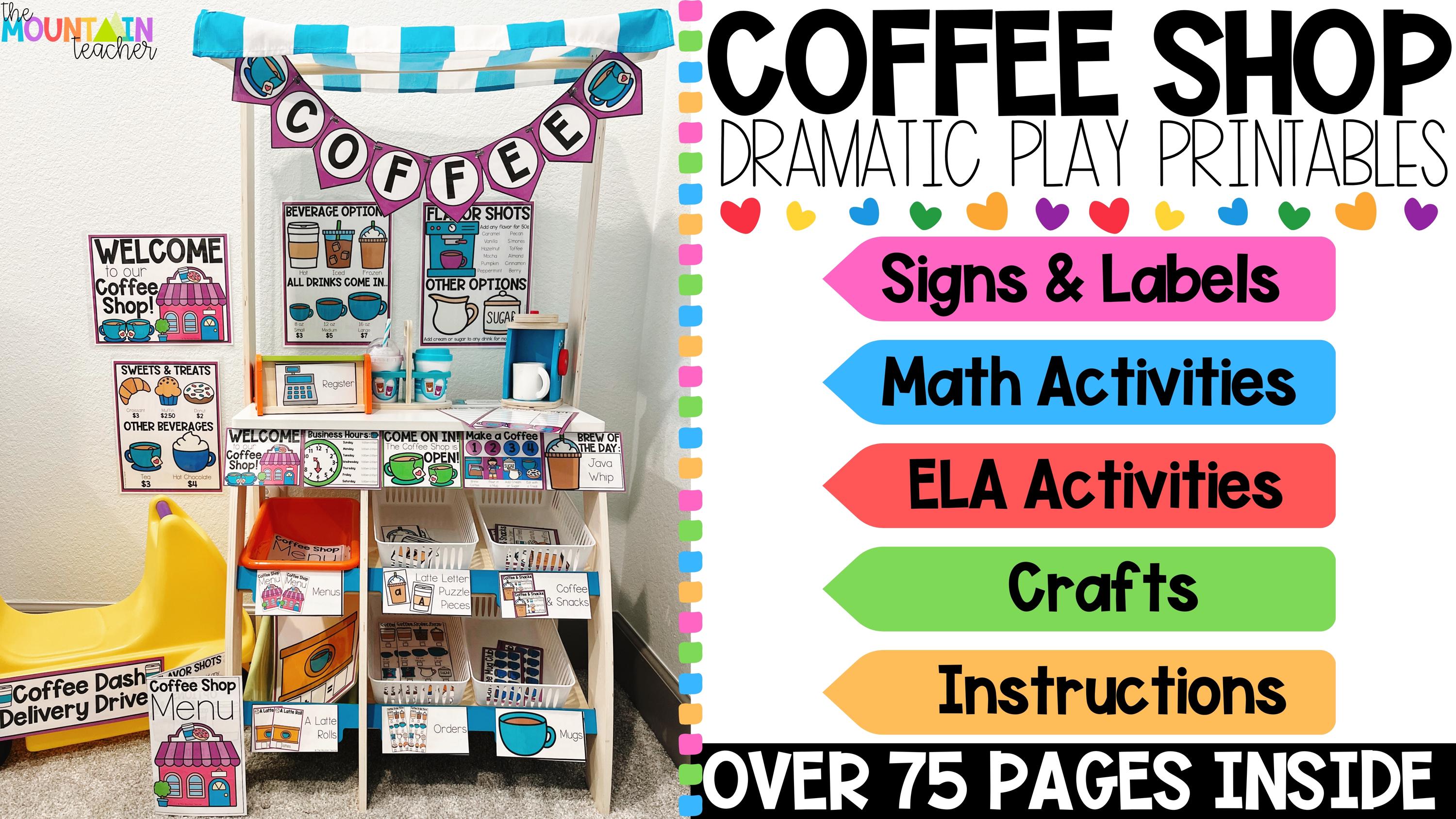 Coffee Shop Dramatic Play Set: Preschool & Toddler Printables (PDF) - Etsy
