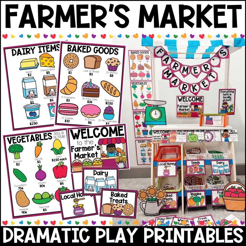 Farmer's Market Dramatic Play Printables: Marketplace Role Play ...