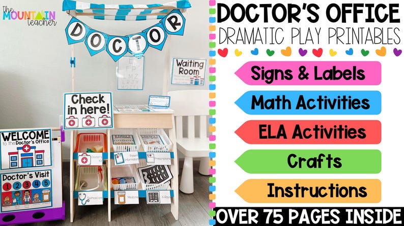 Doctor's Office Dramatic Play Printables Center, Hospital Posters ...