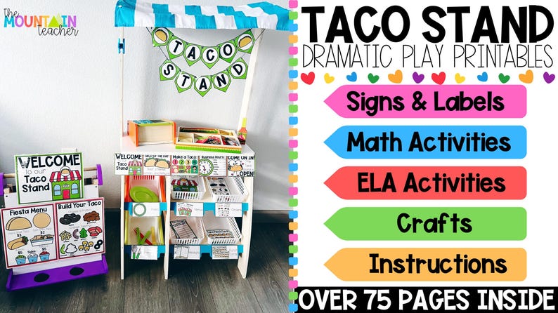 Taco Restaurant Dramatic Play Printables: Preschool Activities (PDF ...
