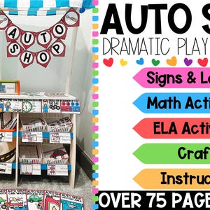 Auto Shop Dramatic Play Printables: Preschool Activities (digital ...