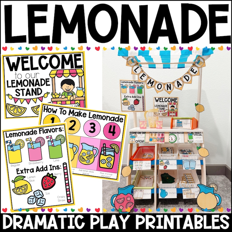 Lemonade Stand Dramatic Play Printables: Summer Role Play Activities ...