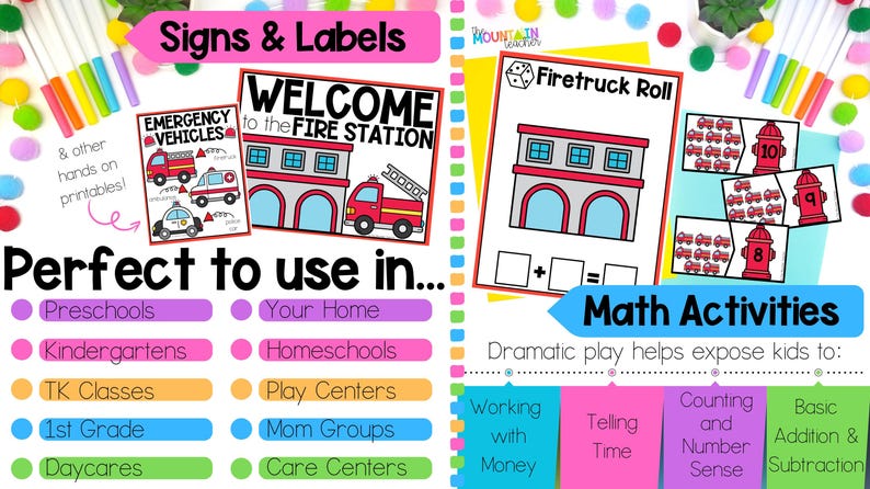 Fire Station Dramatic Play Printables: Firefighter Role Play Activities ...