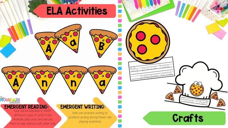 Pizza Shop Dramatic Play Pre K Bundle Printables, Preschool & Toddler ...