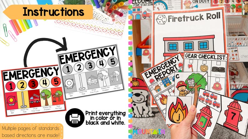 Fire Station Dramatic Play Printables: Firefighter Role Play Activities ...