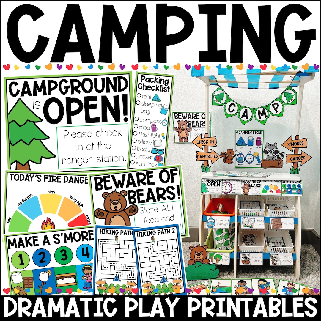Camping Dramatic Play Printables: Homeschool & Kindergarten (PDF) - Etsy