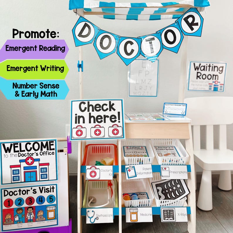 Doctor's Office Dramatic Play Printables Center, Hospital Posters ...