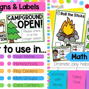 Camping Dramatic Play Printables: Homeschool & Kindergarten (PDF) - Etsy