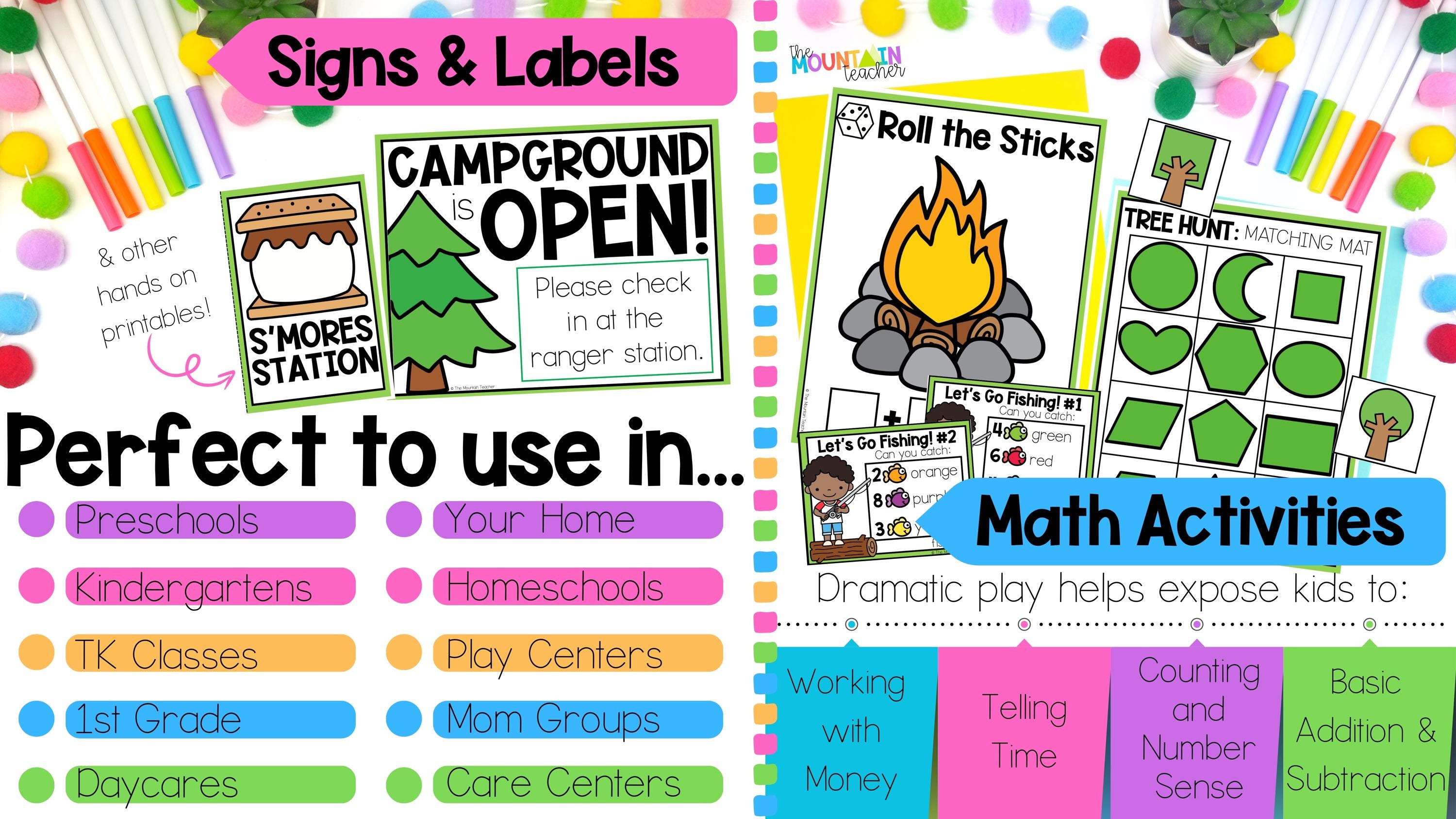 Camping Dramatic Play Printables: Homeschool & Kindergarten (PDF) - Etsy