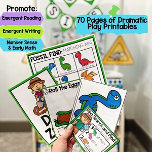Dinosaur Dramatic Play Bundle - Dino Fossil Dig Site Printables ...