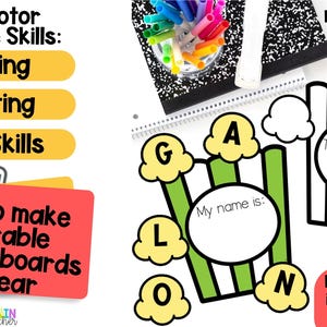 Popcorn Name Craft Kit for Kids, Name Writing Template for Toddlers ...