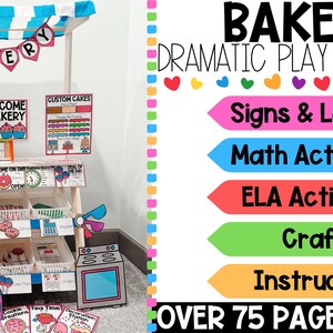Bakery Dramatic Play Printables: Baking or Baker Role Play Activities ...