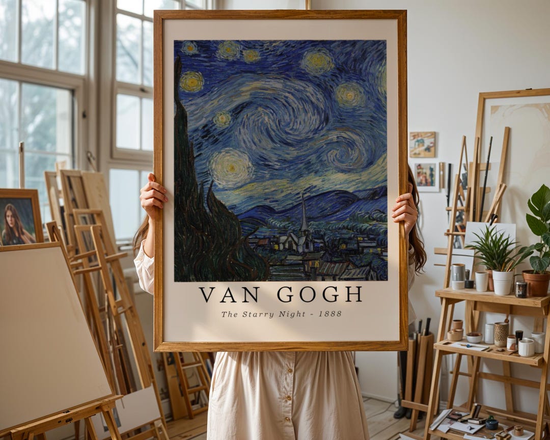 Van Gogh the Starry Night Print - Vintage Impressionist Wall Art ...