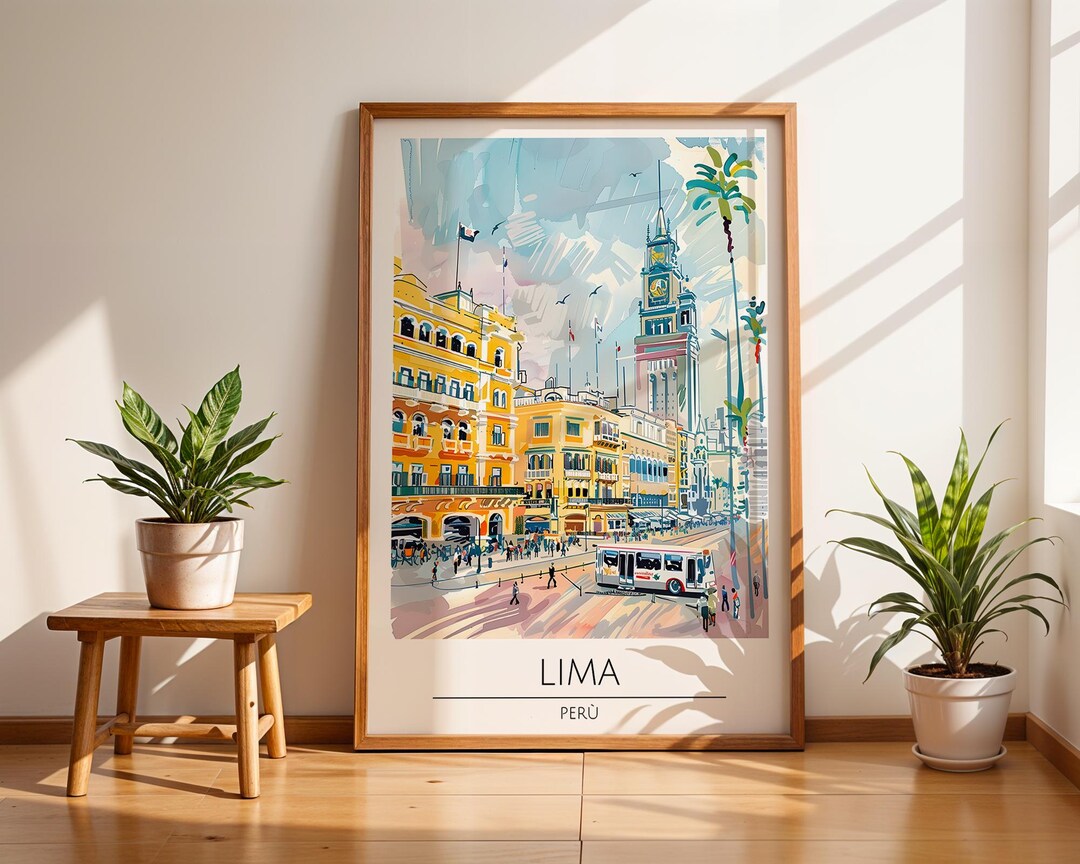 Lima Peru Travel Poster Print | Vintage Lima Wall Art | South America ...