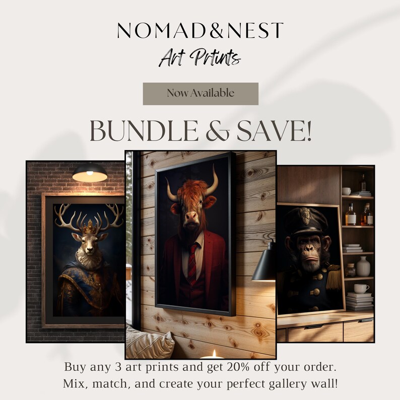 Regal Monkey Portrait Print | Eclectic Animal Wall Art - Etsy