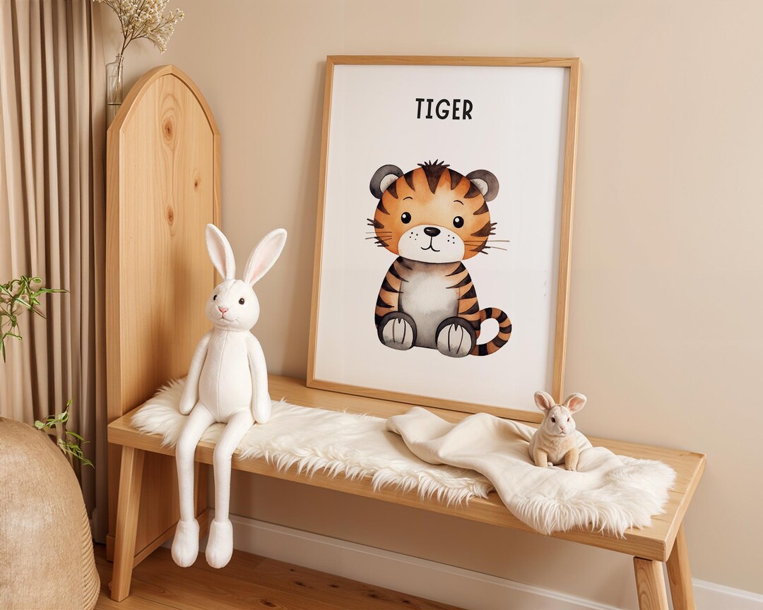 Playroom Ideas | Tiger Nursery Wall Art | Safari Animal Baby Print - Etsy
