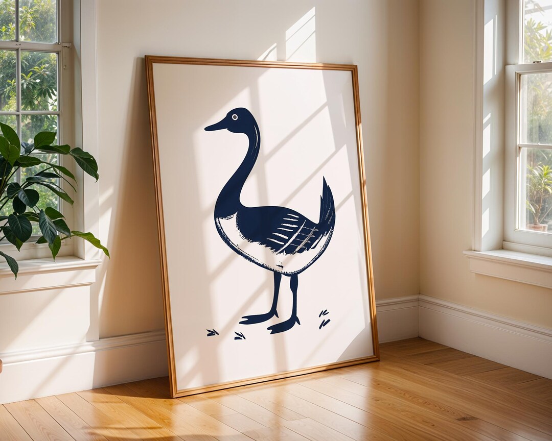 Goose Wall Art Print | Scandinavian Bird Decor - Etsy