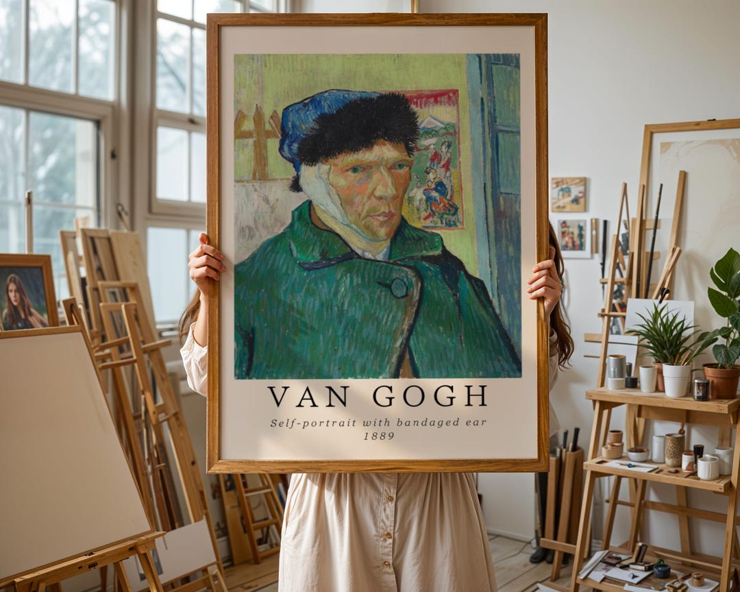 Van Gogh Self-portrait Print - Vintage Art Poster, Impressionist Wall ...