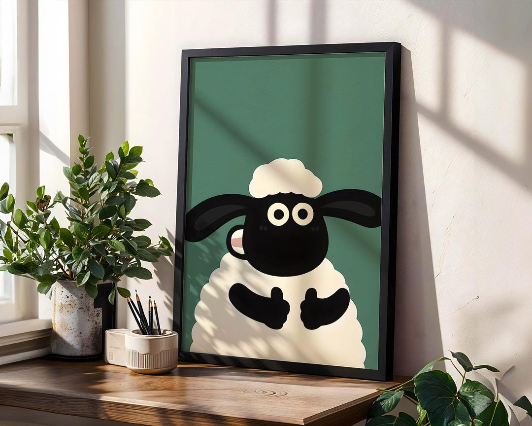 Positive Emotion | Minimal Sheep Illustration | Scandinavian Style Wall ...