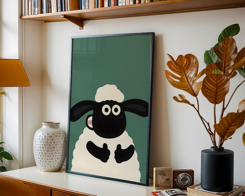 Positive Emotion | Minimal Sheep Illustration | Scandinavian Style Wall ...