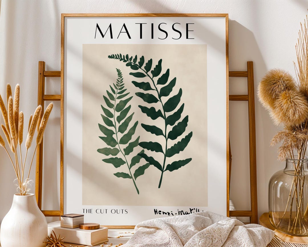 Henri Matisse Print | Inspired Fern | Minimalist Botanical Wall Art - Etsy