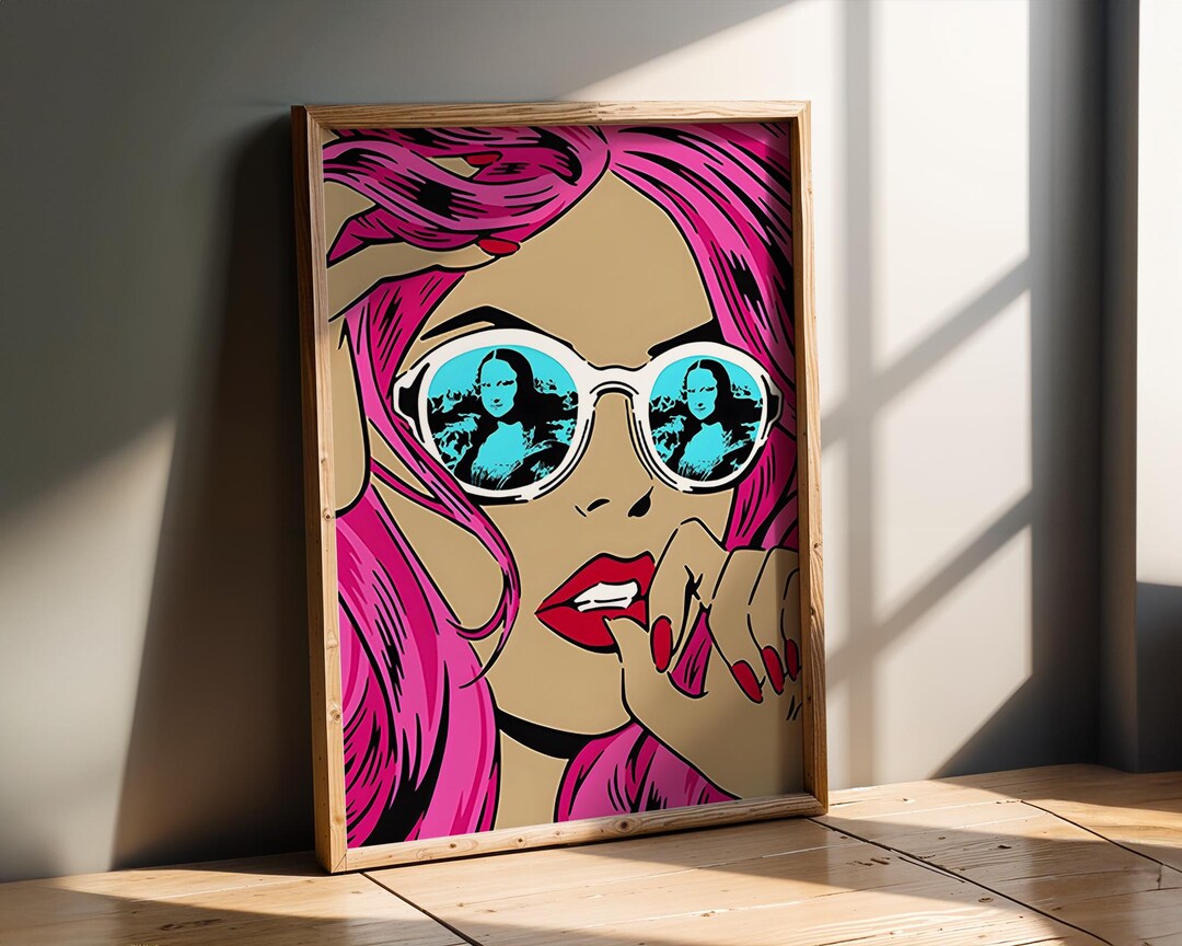 Modern Pop Art | Mona Lisa Sunglasses Print | Pink Hair, Roy ...