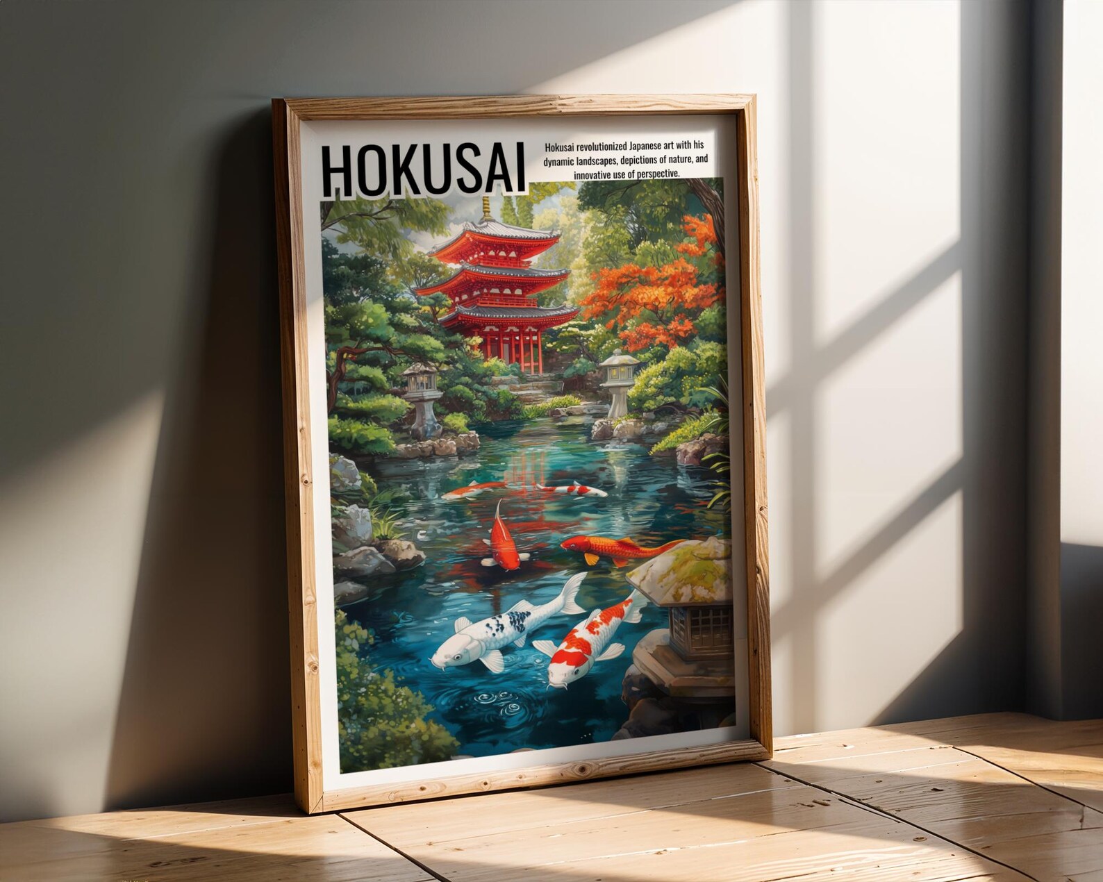 Koi Fish Wall Art - Japanese Zen Garden Print - Tranquil Pond Scene ...