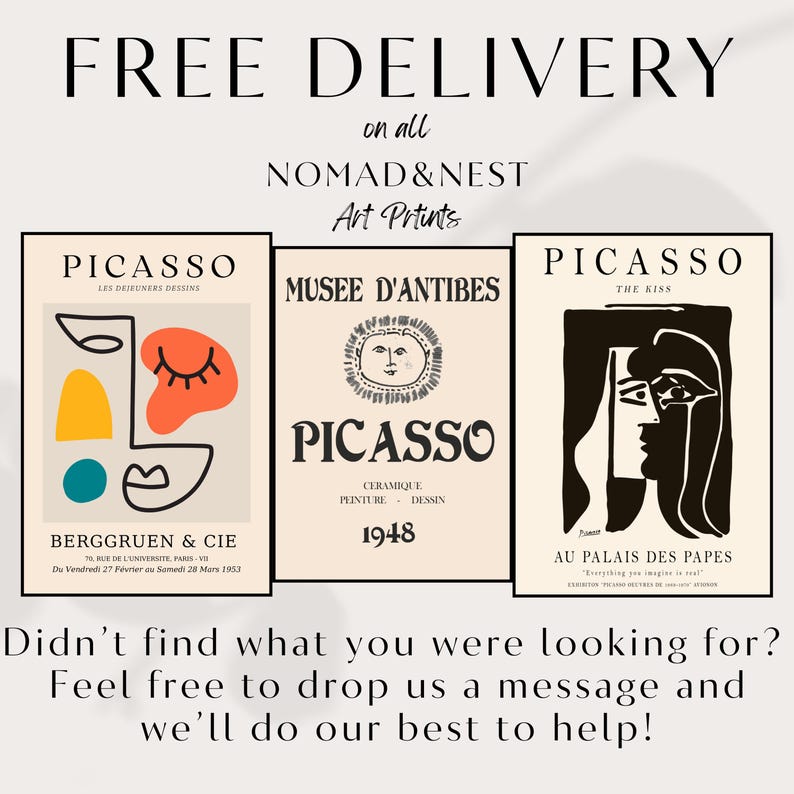 Picasso Sun Face Print | Vintage French Style, Musée D’antibes Poster ...