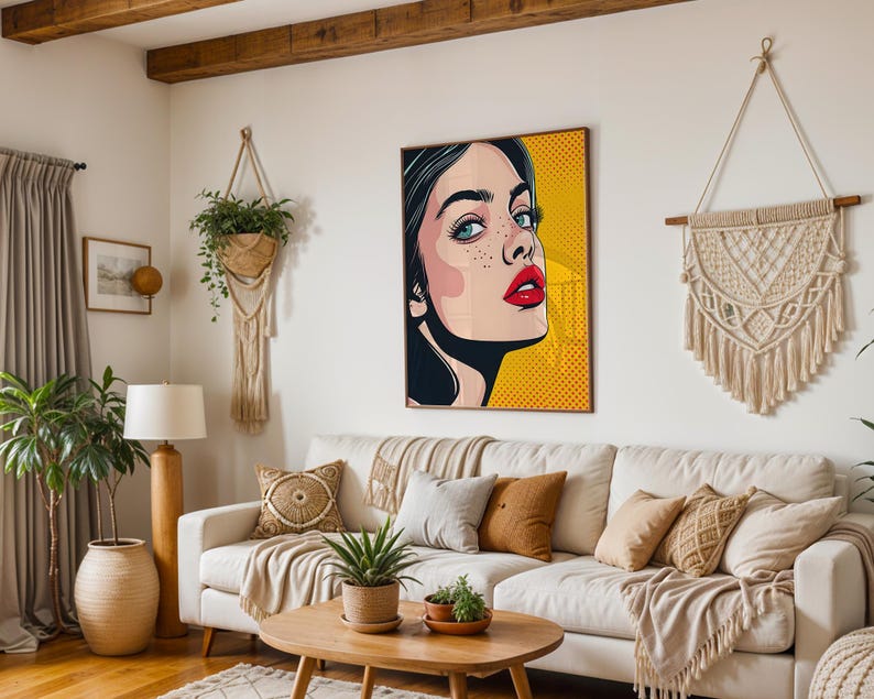 Modern Pop Art | Woman Portrait | Retro Comic Style Print - Etsy