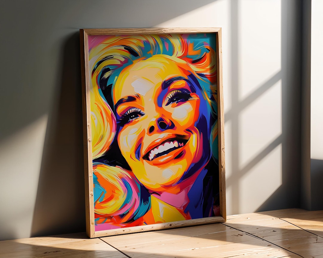 Colorful Woman Portrait Print | Abstract Pop Art, Hollywood Star - Etsy