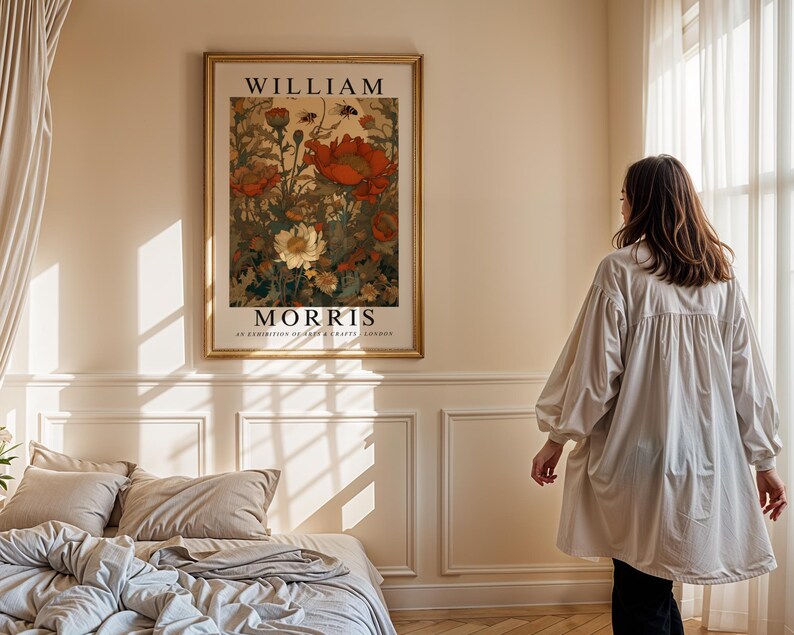 William Morris Print Bees and Poppies | Vintage Garden Art Poster - Etsy