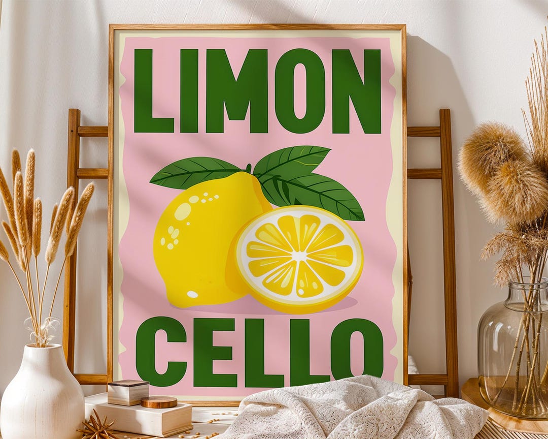 Positive Emotion | Limoncello Wall Art | Italian Lemon Illustration ...