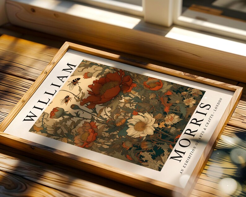 William Morris Print Bees and Poppies | Vintage Garden Art Poster - Etsy