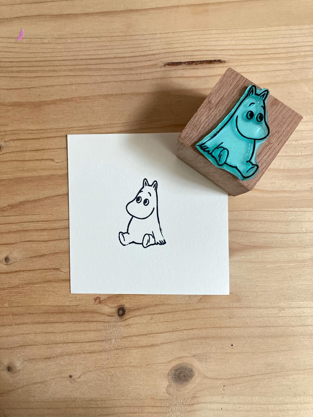 Moomin Stamp – Cute Polymer Rubber Stamp on Beech Wood (4x4 Cm / 1.6x1 ...