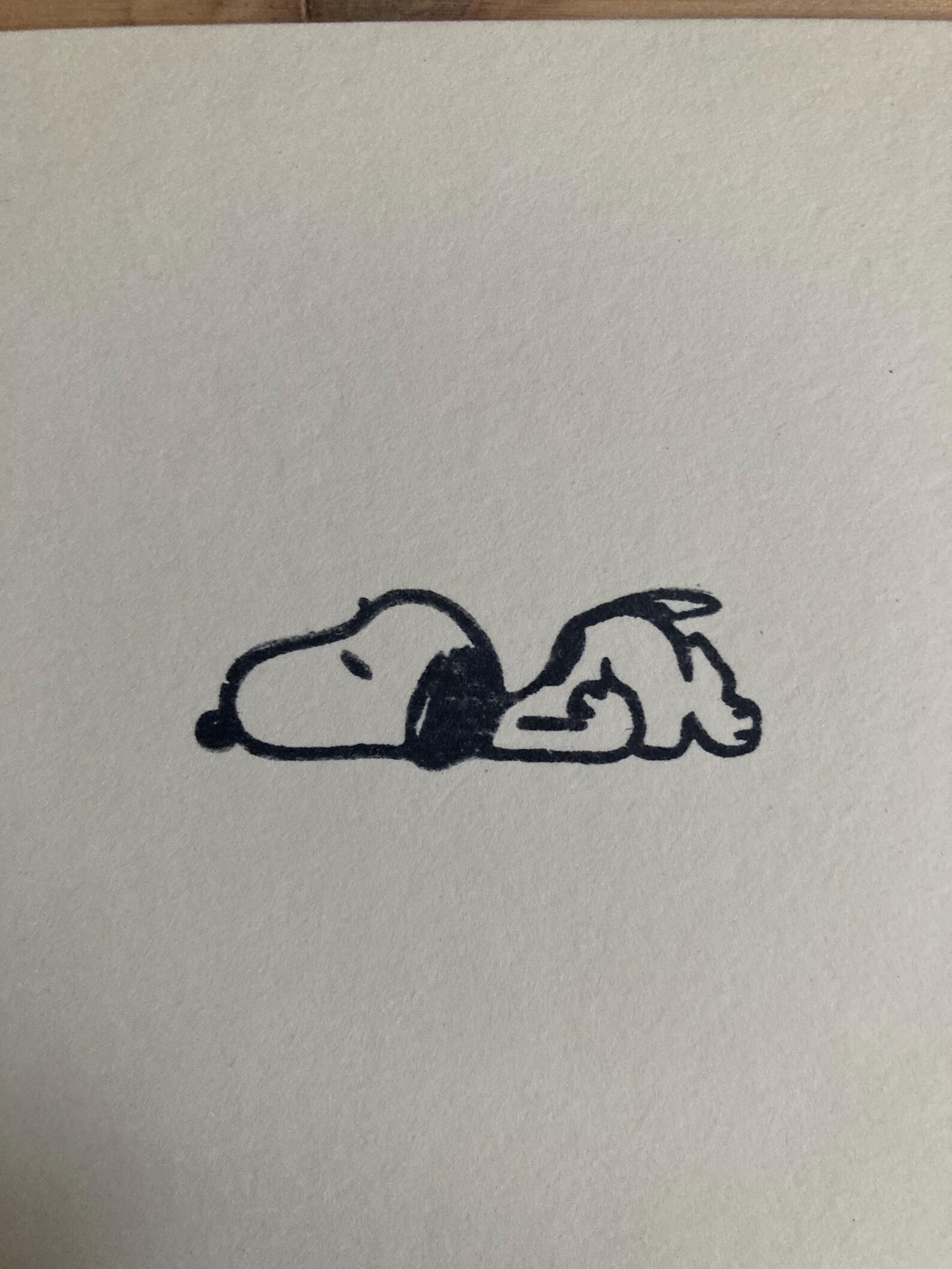 Lazy Snoopy Rubber Stamp | Handmade Birch Wood Mounted Stamp | Relaxed ...