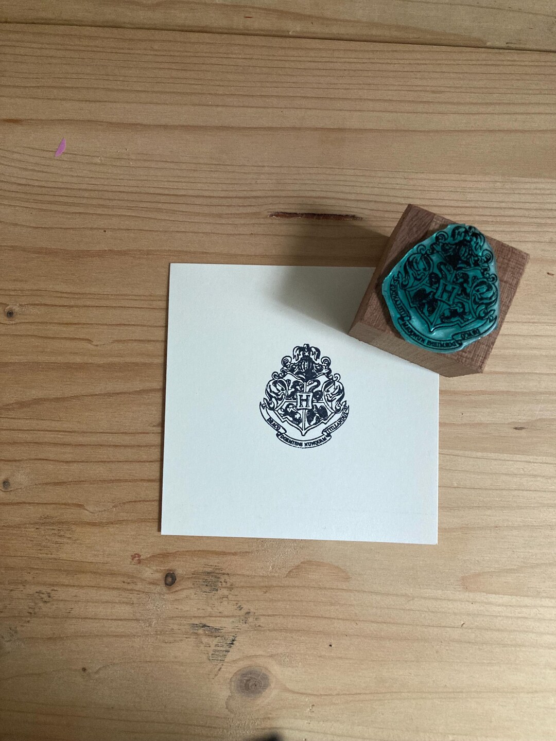 Hogwarts Crest Stamp – Handmade Authentic Wizard School Logo Rubber ...