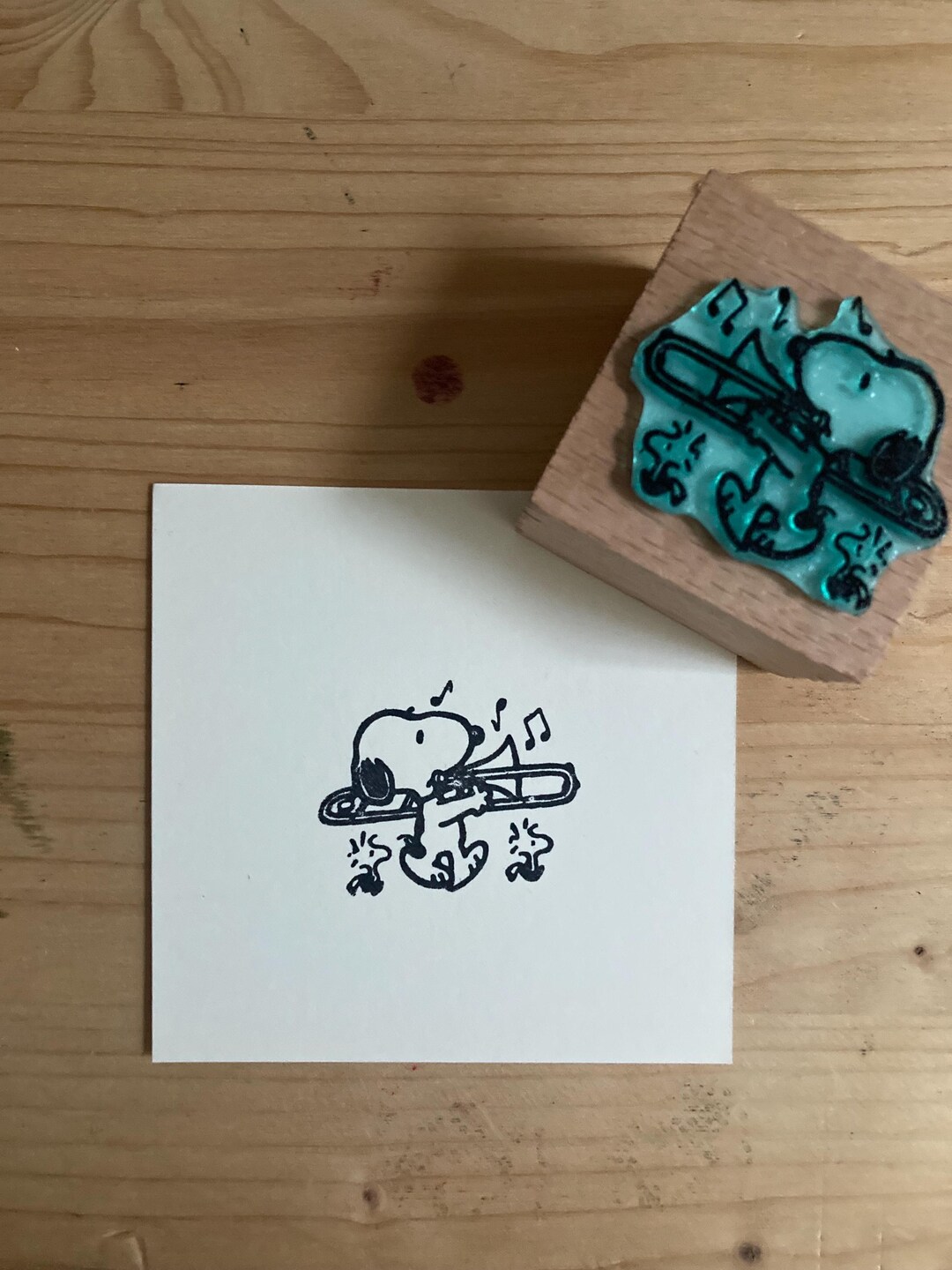 Snoopy & Woodstock Orchestra Rubber Stamp | Trumpet Snoopy Polymer ...